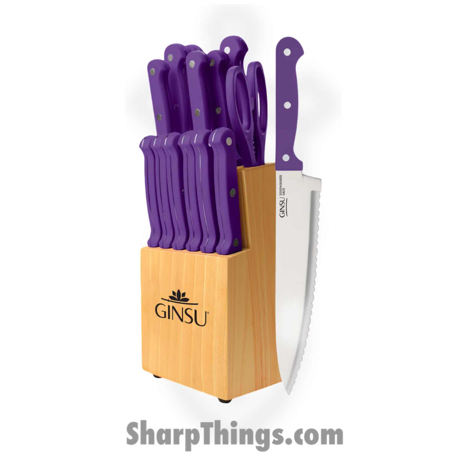 Ginsu - KIS-PU-DS-014-4 - Kiso 14 Piece Knife Set With Block - Polished ...