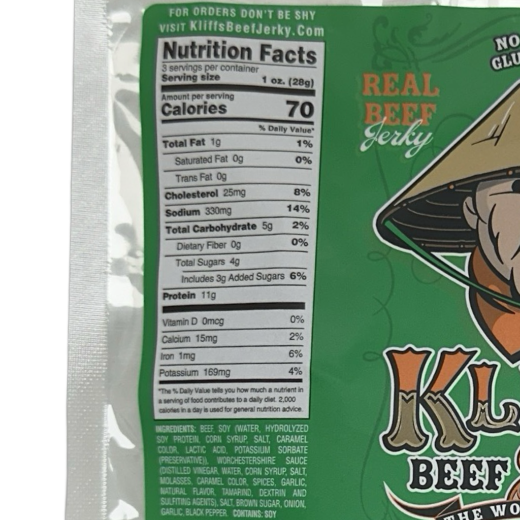 Kliff's - KBJ-TERI - Teriyaki Beef Jerky - 3oz - Sharp Things OKC
